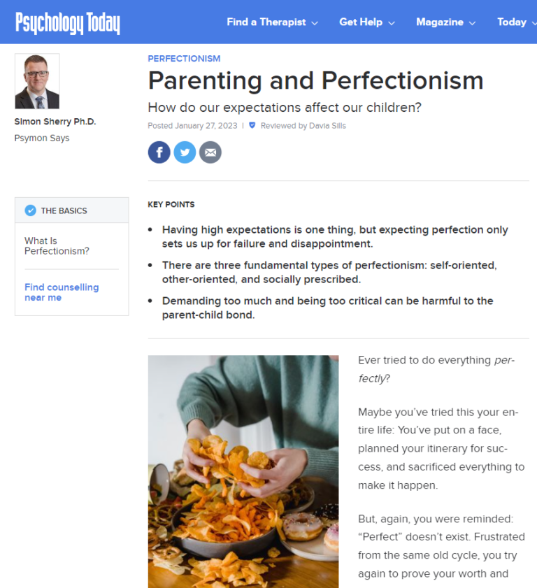 Perfectionistic Parents Raise Perfectionistic Kids - Crux Psychology ...